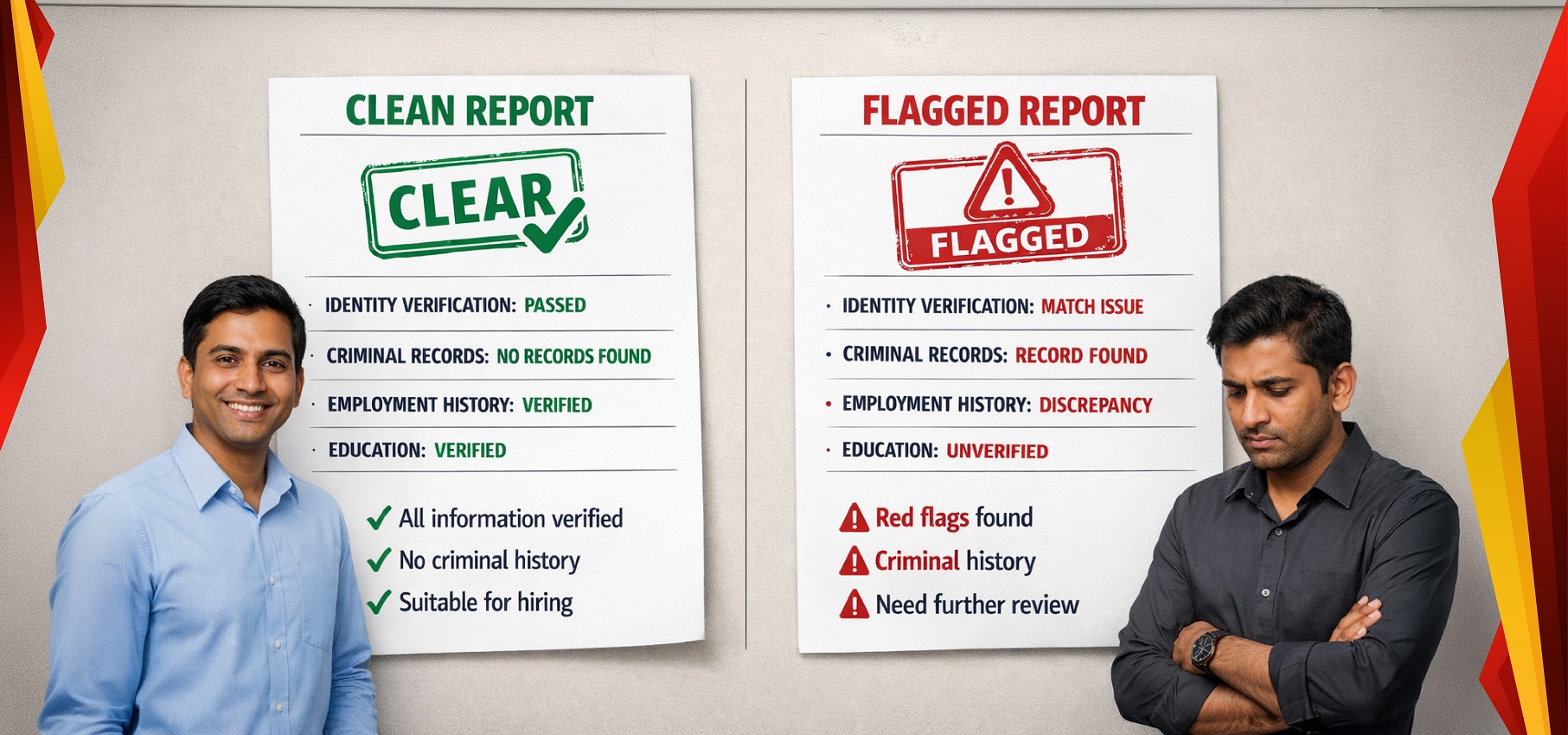 Clean vs. Flagged Background Checks: Sample Reports